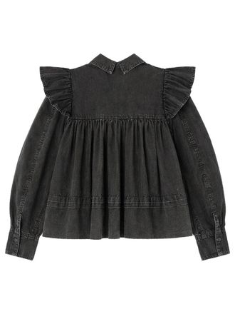 Ganni Organic Cotton Collar Blouse - Black