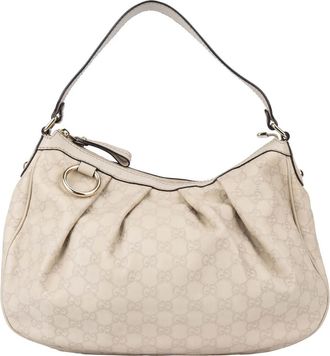 Gucci Crossbody Bags - Gucci GG Leather Monogram Sukey Hobo Shoulder Bag - Gr. unisize - in Weiß - für Damen
