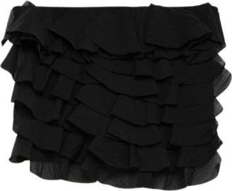 Alpha Studio Femme, Blouses et Chemises, Noir, Taille: 36 FR TOP S/Maniche C/Rouches