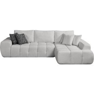 Habitat et Jardin Ecksofa, rechts, Stoff, Bubble-Stil Sidonie - 4-Sitzer - Grau