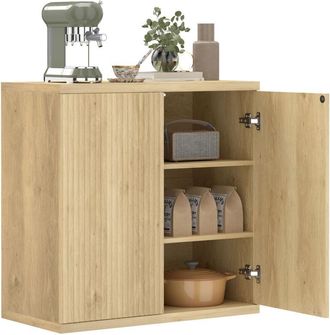 HOMCOM Buffet - HOMCOM - double porte &agrave; fermeture douce et &eacute;tag&egrave;re r&eacute;glable - panneau de particules - 78 x 39 x 79 cm - ch&ecirc;ne