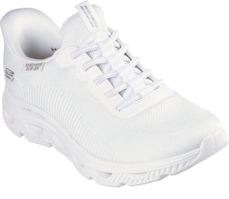 Skechers Damen Glide Step Arc Waves Slip-ins Sneaker, Weiss/opulenter Garten, 37 EU