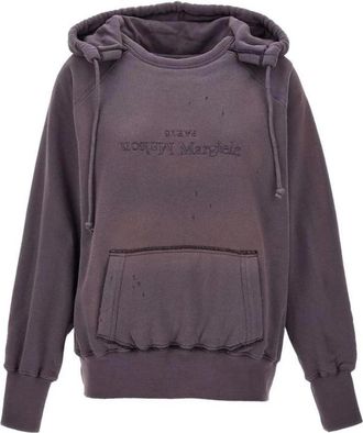 Maison Margiela Femme, Sweatshirts et sweats &agrave; capuche, Violet, Taille: 36 FR Cotton SweaT-shirt with Graphic Print