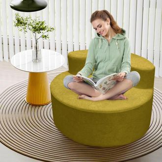 Generico Runder Sessel mit abnehmbarem und maschinenwaschbarem Bezug, bequem und klein, ideal f&uuml;r Wohnzimmer, Schlafzimmer und Wohnung (Broncearse)