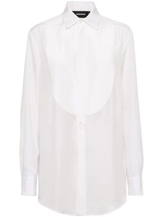 Dsquared2 chemise &agrave; plastron contrastant - Blanc