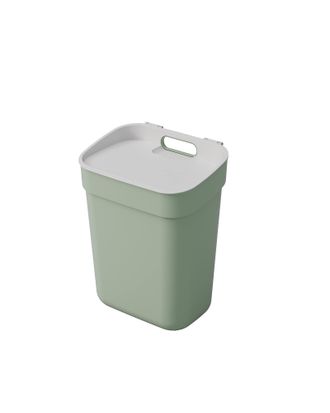 Curver M&uuml;lleimer Ready To Collect, 10 l, ideal unter der Sp&uuml;le, mit Wandhalterung f&uuml;r Wand oder T&uuml;r - K&uuml;che, Badezimmer, Waschk&uuml;che - 100% recycelt - Gr&uuml;n