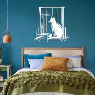 Generic Metall-Wandkunst, Metallkatze, Katzendeko, lustige Katze, s&uuml;&szlig;e Katze, lustiges Geschenk f&uuml;r Katzenliebhaber, Katzensilhouette f&uuml;r Wohnzimmer, Schlafzi