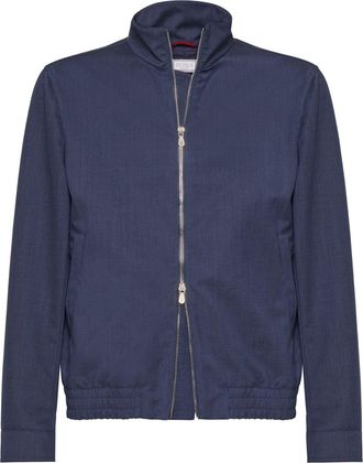 Brunello Cucinelli Bomberjacke mit gebondetem Effekt - Blau