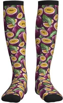 Generic Chaussette Homme Fruit De La Passion Violet, Mignon Et Original Loisirs Chaussettes Thermiques Crew Chaussette Pour Quotidien Sport Hiver 50Cm