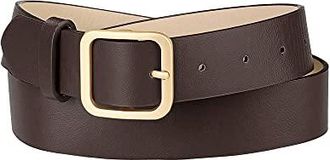 Allegra K Ceinture à boucle ardillon pour femme - Taille large - Style décontracté - Pour robes et jeans, Café, boucle dorée, 112cm/44.09