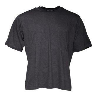 Dolce & Gabbana Dunkelgraues Baumwoll-T-Shirt - - Tops - Herren - Grau - L