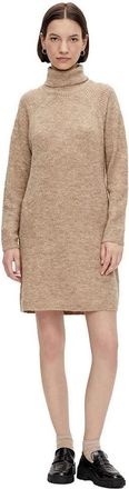 Pieces Damen Pcellen High Neck Knit Jurk Noos Bc Kleid, Silver Mink, XL EU