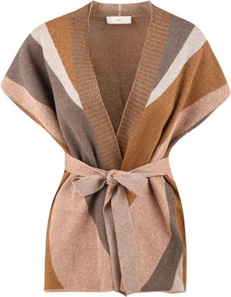 Akep Femme, Pulls, Multicolore, Taille: 36 FR Cardigan Jacquard Waves