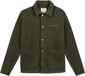 Maison Labiche Veste droite col classique en laine m&eacute;lang&eacute;e