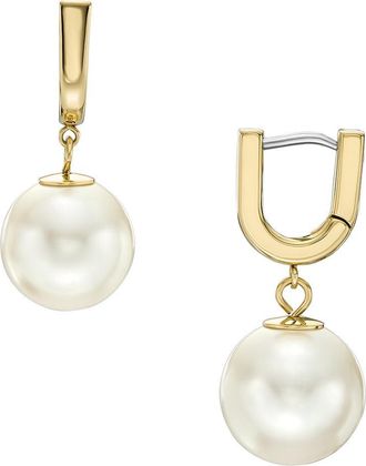 Fossil Damen Goldfarbener Edelstahl mit Ringverschluss Ohrringe