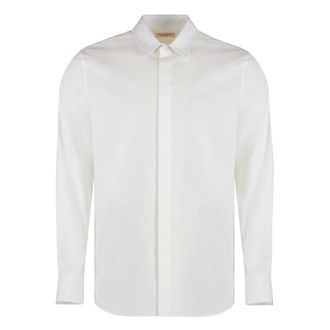 Valentino Garavani Homme, Chemises, Blanc, Taille: XL Chemise en Popeline de Coton