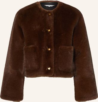 Tommy Hilfiger Kunstfell-Jacke braun
