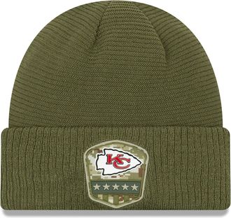 New Era Kansas City Chiefs NFL On Field 2019 Salute to Service Olive Beanie - One-Size