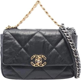 Chanel Pre-owned Sac Bandouli&egrave;re Matelass&eacute; Cuir 19 - Femme - Pre-owned - Noir - Taille: ONE Size