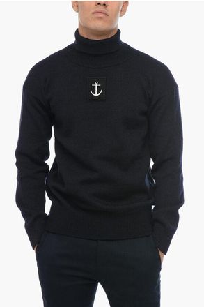 Jil Sander Turtleneck ANCHOR Pullover with Front Patch size 50
