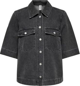 Only Onlbelle S/S T-Shirt DNM Gua Noos, Noir délavé, S