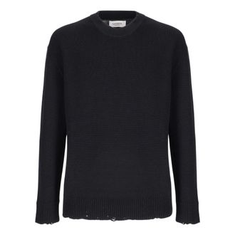 Laneus Homme, Pulls, Noir, Taille: L Pull à col rond côtelé
