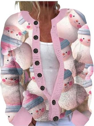 Generic Pull l&eacute;ger pour Femme - Joli Cardigan en Tricot Ouvert sur Le Devant - Manches Longues - Pull d&eacute;contract&eacute; avec Boutons - Cardigan en Tricot &agrave; Manches 