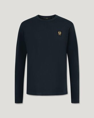 Belstaff T-shirt &Agrave; Manches Longues Belstaff Pour Homme Cotton Jersey Bleu Encre Fonc&eacute; 2xl
