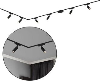 B.K.Licht B.k.licht - Briloner Luxtrail Schienensystem, Komplettset, 6x led Spots, Warmwei&szlig;, L-Form, Schwarz, 3m