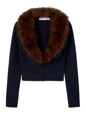 Self Portrait Cardigan - Bleu Fonc&eacute;
