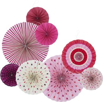 Rice Papierfächer Party Geburtstag Deko 8er Set rosa