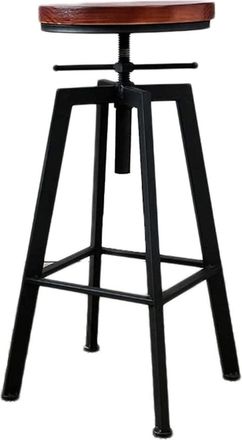 Generic Barhocker mit schmiedeeiserner R&uuml;ckenlehne, moderner minimalistischer hoher Hocker, Stabiler Dreibein-Barhocker/62-80 cm