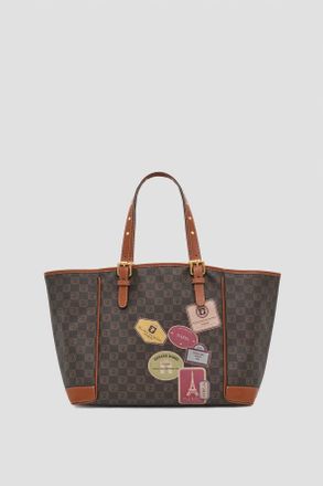 Gerard Darel Cabas en toile enduite et cuir sign&eacute; de patchs imprim&eacute;s - SIMPLE BAG - Multicolore