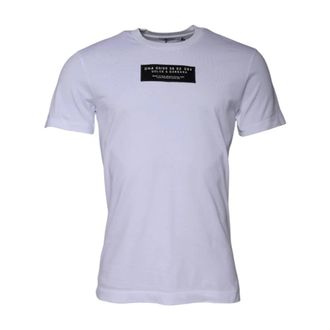 Dolce & Gabbana Wei&szlig;es Logo-Print Rundhals T-Shirt - - Tops - Herren - Wei&szlig; - M