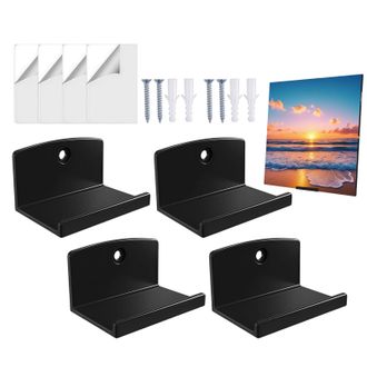 Generic Schallplatten-Wandhalterung - 4-teiliges Acrylregal, Transparentes Pr&auml;sentationsregal, Stabiles Design | H&auml;lt Mit Bildern, Comics, B&uuml;chern | Geeignet 