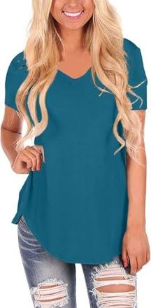 Generic Femme Tee Shirt Grande Taille D&eacute;contract&eacute;e Imprim&eacute; T-Shirt Hauts &Agrave; Manches Courtes D&eacute;t&eacute; Loose Basiques T-Shirt Sport Confortable Col Rond Haut Blouse 