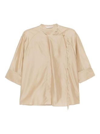 Less blouse à détails drapés - Tons neutres