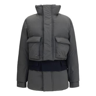 sacai Doppelt gesteppte Jacke mit Rei&szlig;verschluss - - Jackets - Damen - Grau - XL