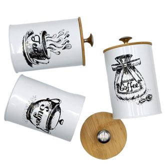 Generico Vorratsbeh&auml;lter f&uuml;r die K&uuml;che: 3 luftdichte Gl&auml;ser, langlebiges Lebensmittelbeh&auml;lter-Set, Mehrzweck-Halter f&uuml;r gemahlene Bohnen und Zucker, kompakte O