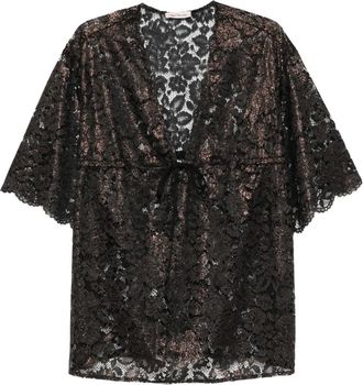 Agent Provocateur Trixa Oberteil mit Metallic-Spitze - BLACK/GOLD