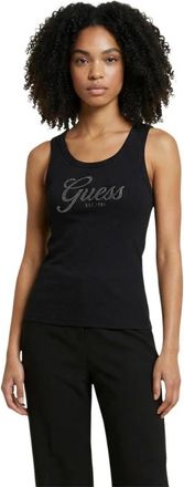 Guess Femme, Tops, Noir, Taille: 42 FR D&eacute;bardeur &agrave; col rond sans manches