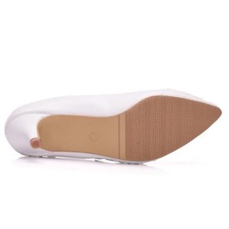 BESTONZON Chaussures de Mariage Blanches en Dentelle &agrave; Talons de 5 CM Escarpins &Eacute;l&eacute;gants pour Femmes Chaussures de Printemps et &Eacute;t&eacute; pour Mariage C&eacute;r&eacute;monie et Ta