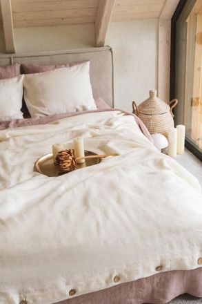 AmourLinen unisex vegan Set Bettw&auml;sche Wei&Atilde;Y
