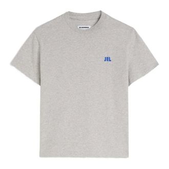 Jil Sander Femme, Tops, Gris, Taille: 38 FR T-shirt en coton &agrave; col rond