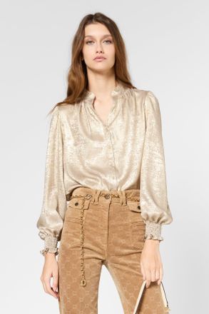 Gerard Darel Chemise dor&eacute;e &agrave; col montant - UMELINE - Jaune