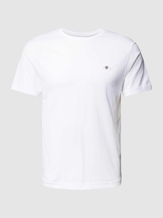 GANT Regular Fit T-Shirt mit Label-Stitching Modell SHIELD
