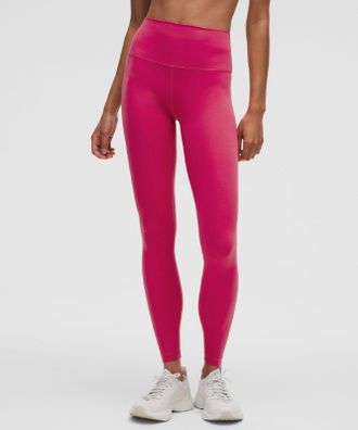 lululemon Wunder Train Leggings mit hohem Bund f&uuml;r Frauen - 71 cm - Gr&ouml;&szlig;e 10 in Raspberry Coulis