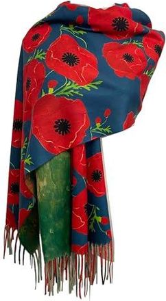 GFM Foulard &agrave; imprim&eacute; fleurs de coquelicot ou foulard style pashmina - Jour du Souvenir, L