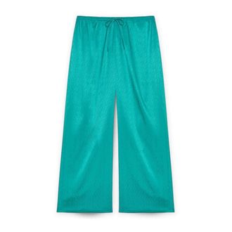 Fiorella Rubino Palazzo-Hose aus Satin - - Trousers - Damen - Gr&uuml;n - 2XL