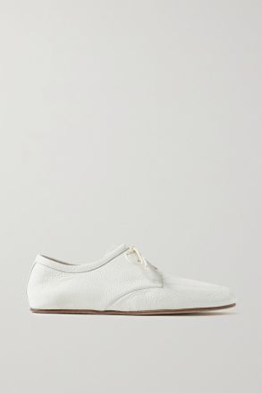 Gabriela Hearst Chaussures Plates En Cuir Textur&eacute; Luca - Blanc cass&eacute;